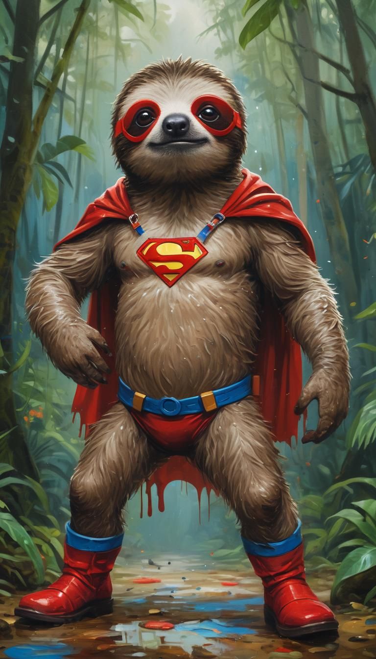Animals as Superheroes : Super Sloth - AI Generated Artwork - NightCafe ...