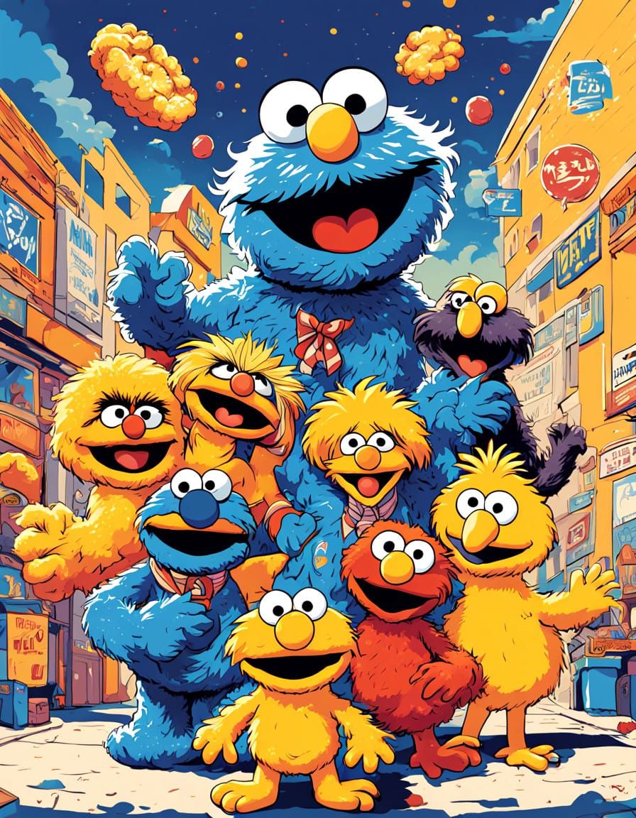 Sesame street comic book magazine front page title cover