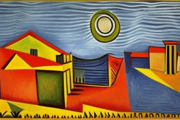 Italy sunset Pablo Picasso - AI Generated Artwork - NightCafe Creator