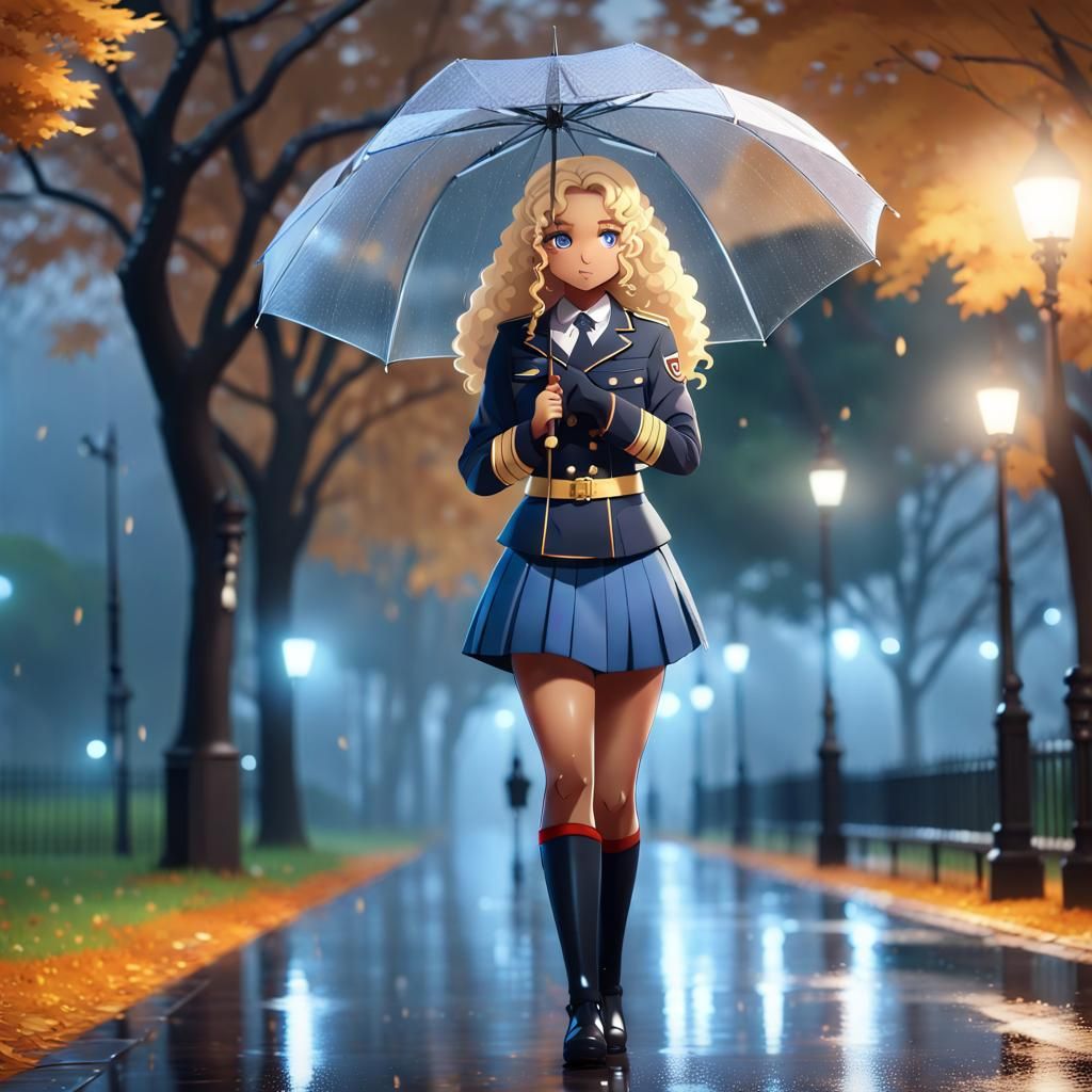 Enjoying rainy autumn weather - AI Generated Artwork - NightCafe Creator