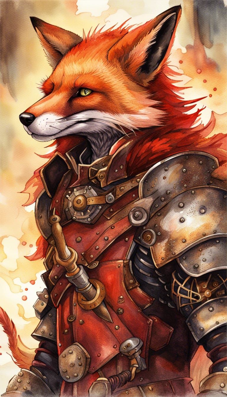 Fox in armour - AI Generated Artwork - NightCafe Creator