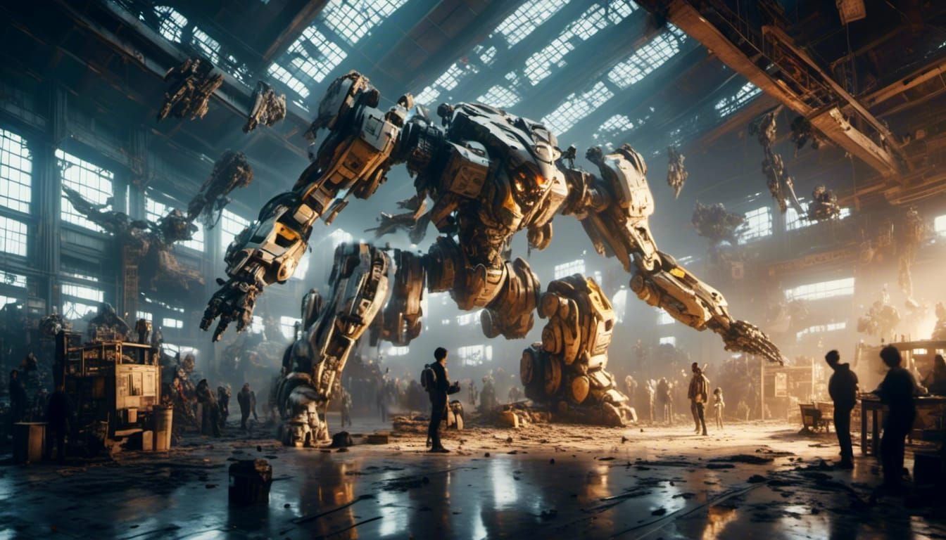 Mecha Factory - AI Generated Artwork - NightCafe Creator