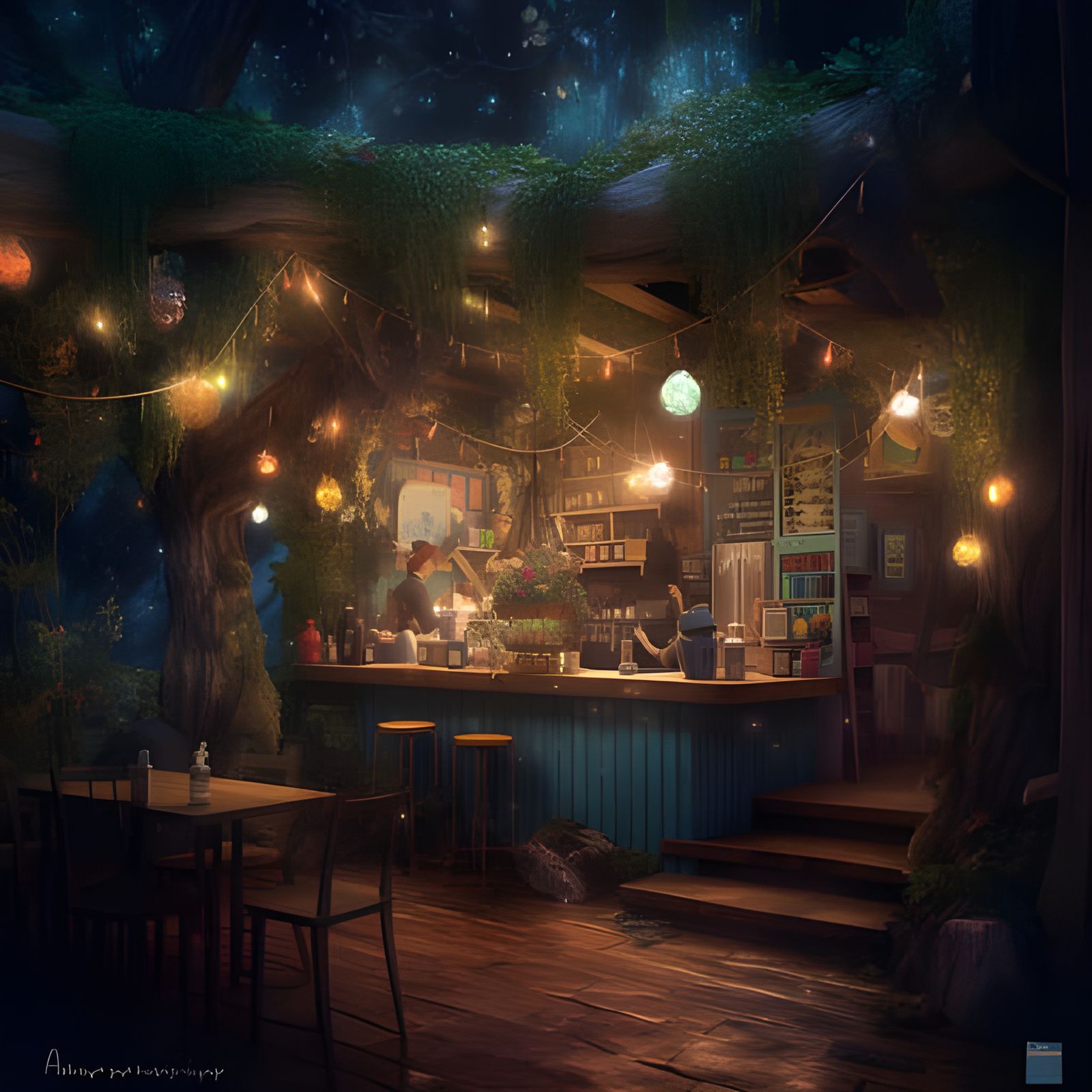 Fantasy Night Cafe - AI Generated Artwork - NightCafe Creator