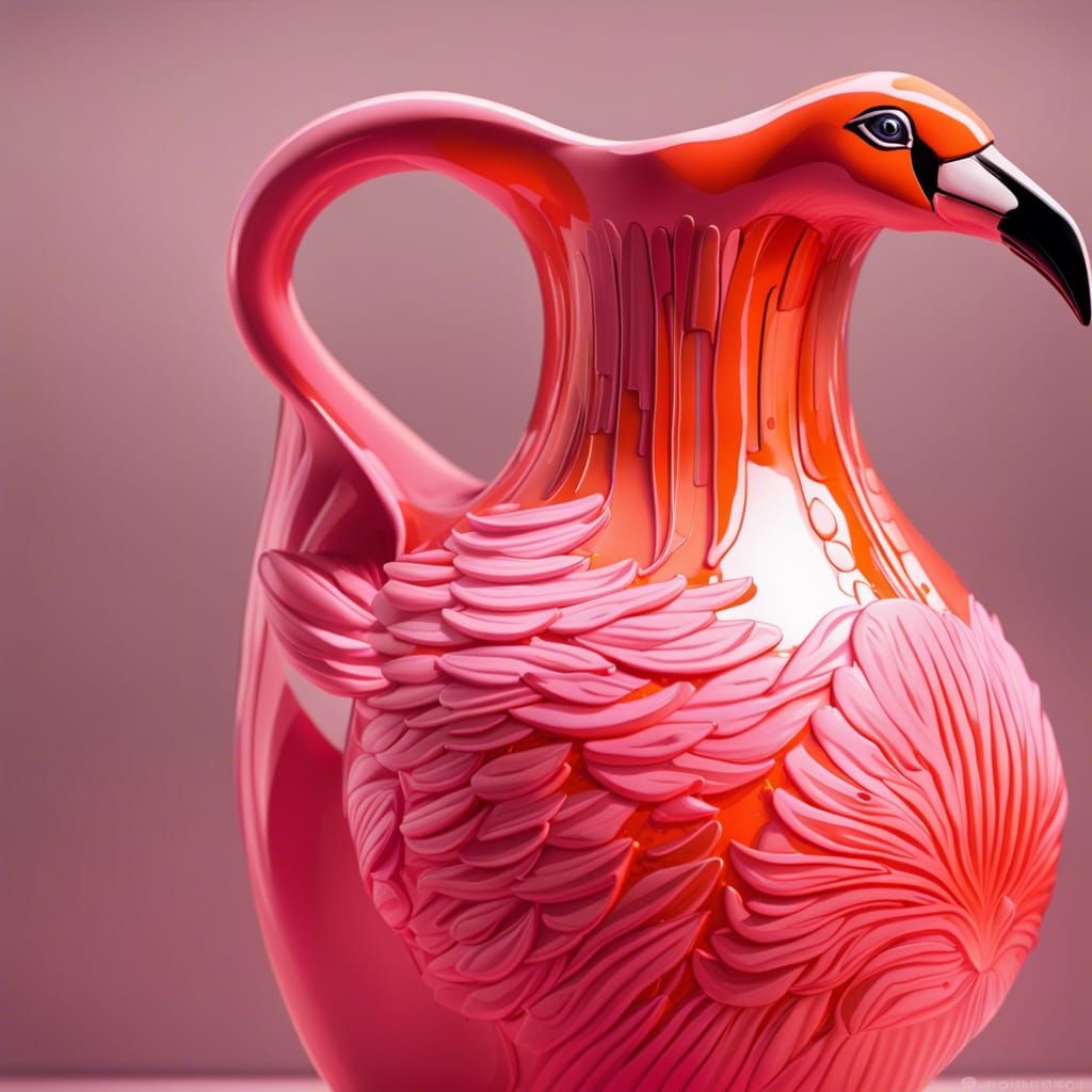 Flamingo Pitcher - AI Generated Artwork - NightCafe Creator
