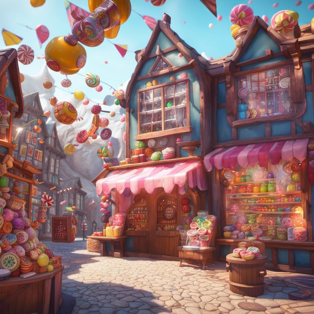 Magical candy shop - AI Generated Artwork - NightCafe Creator