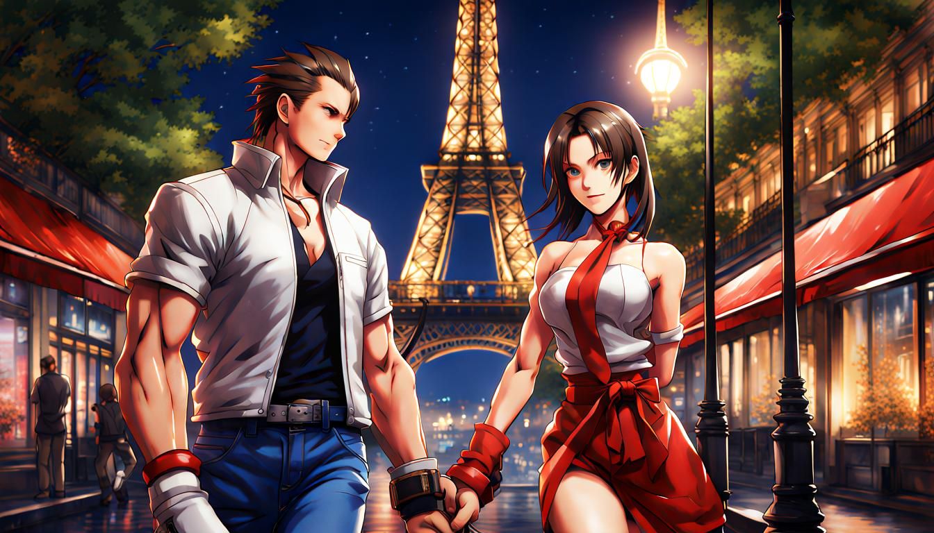 Mai Shiranui and Andy Bogard at Paris - AI Generated Artwork ...