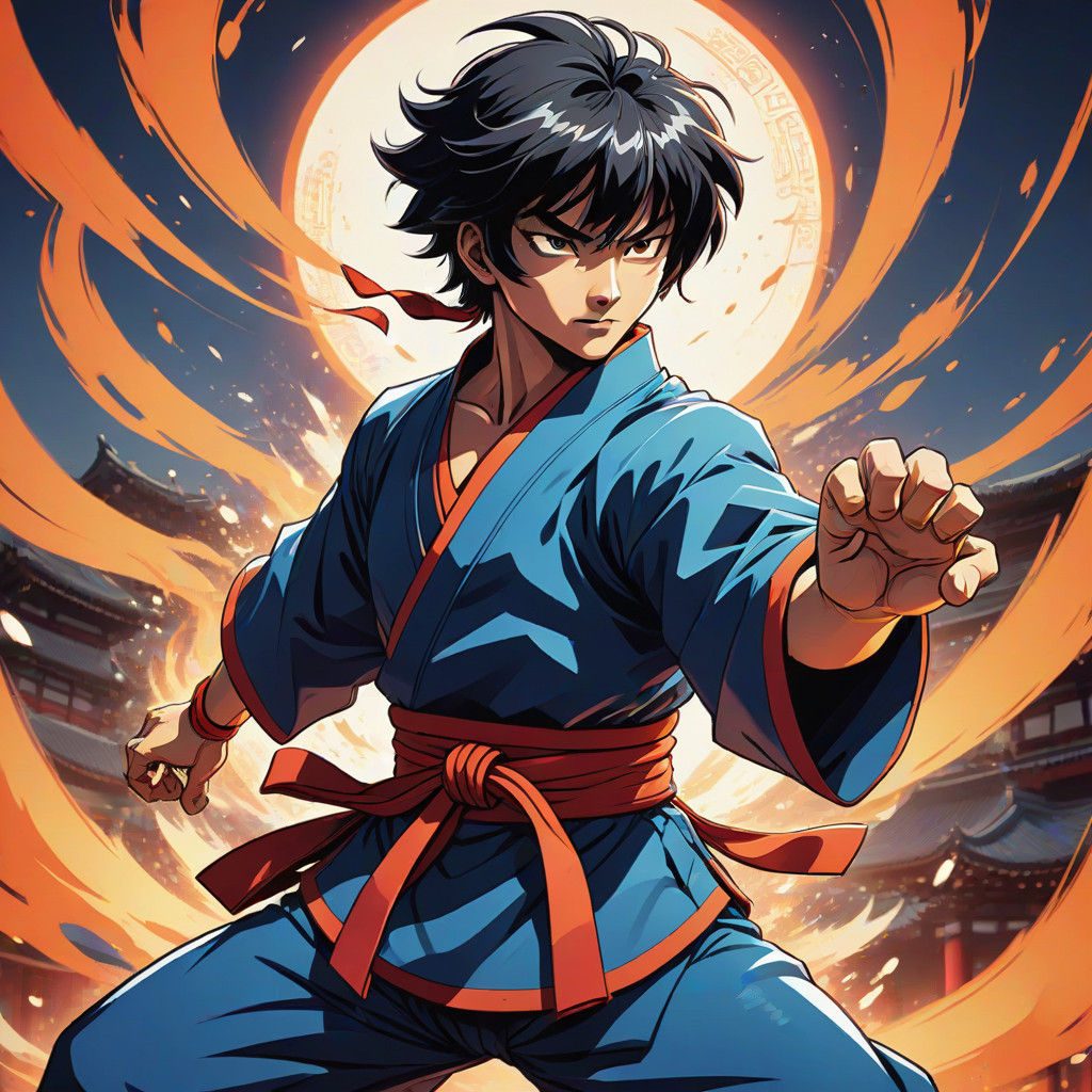 Martial Arts Master Ranma Saotome in a Vibrant Man... - AI Art