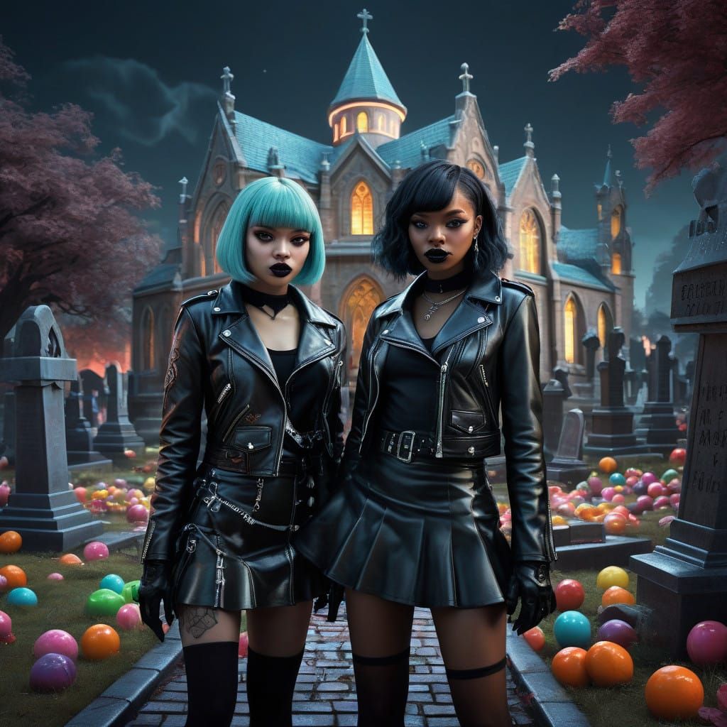 ⛪🧛🏽‍♀️Goth Girls in a Cemetery🧛🏻‍♂️🦇