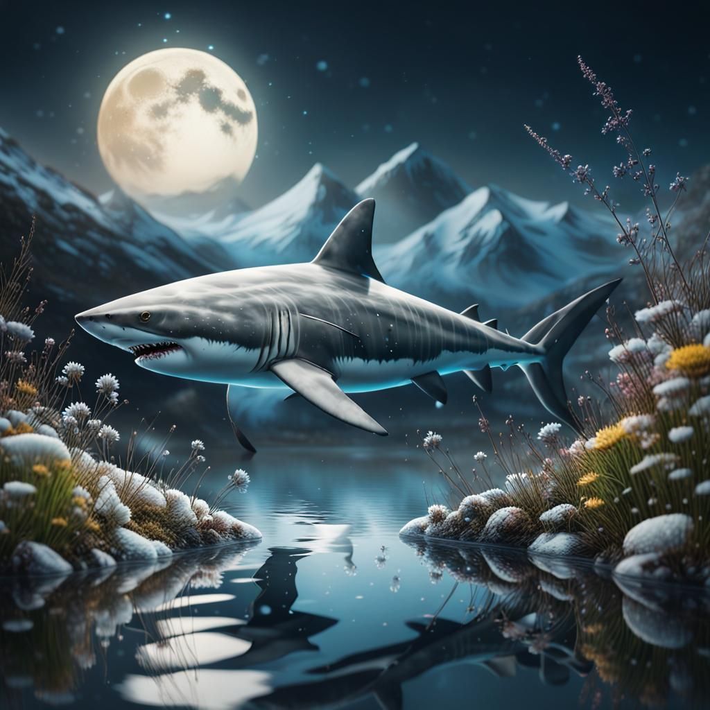 The Moon Shark. - AI Generated Artwork - NightCafe Creator
