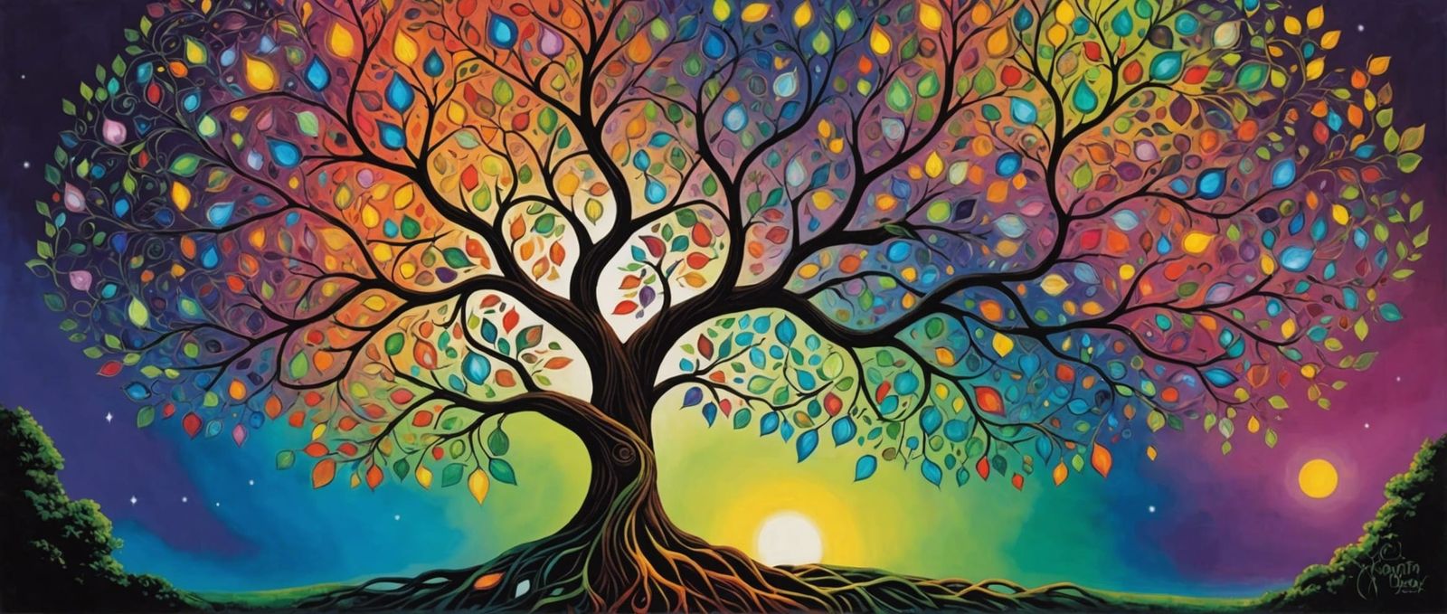 the mana tree , a beautiful multi coloured tree of life - AI Generated ...