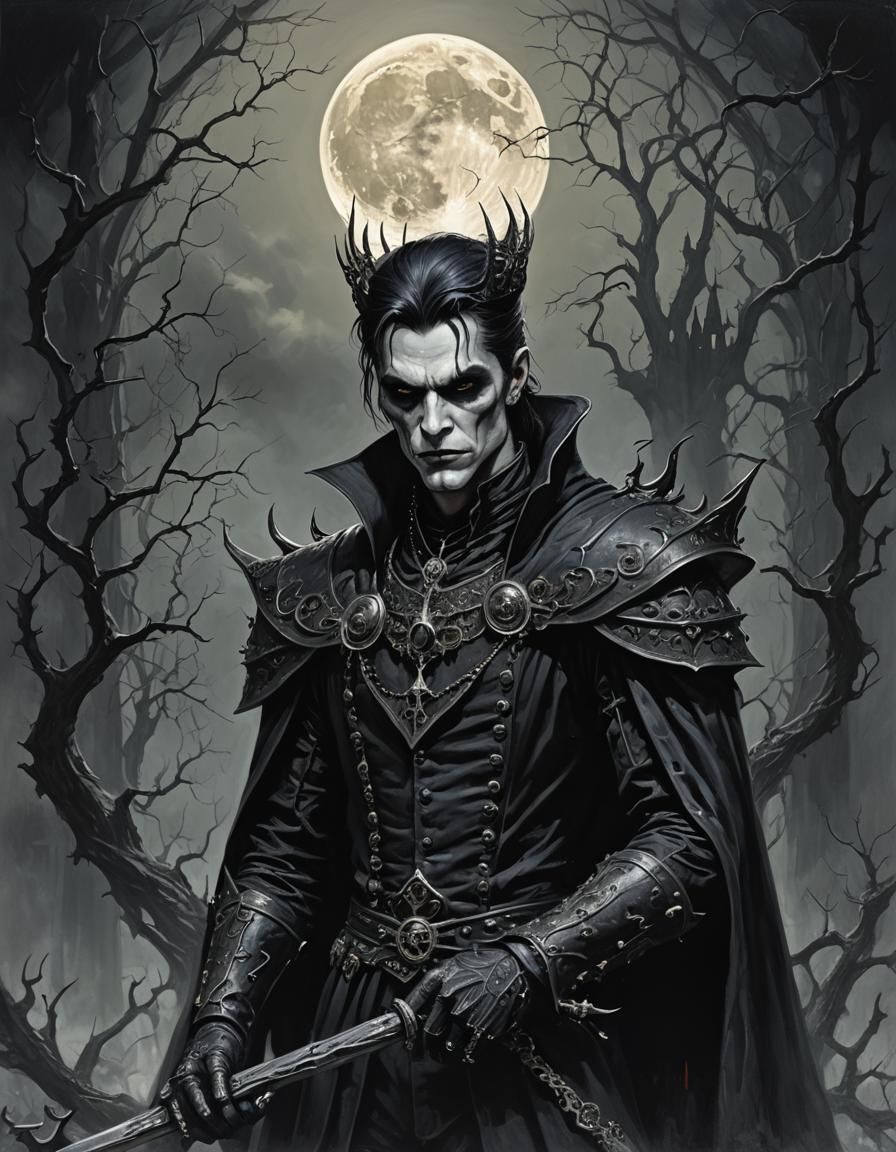 dark beautiful gothic moon prince - AI Generated Artwork - NightCafe Creator