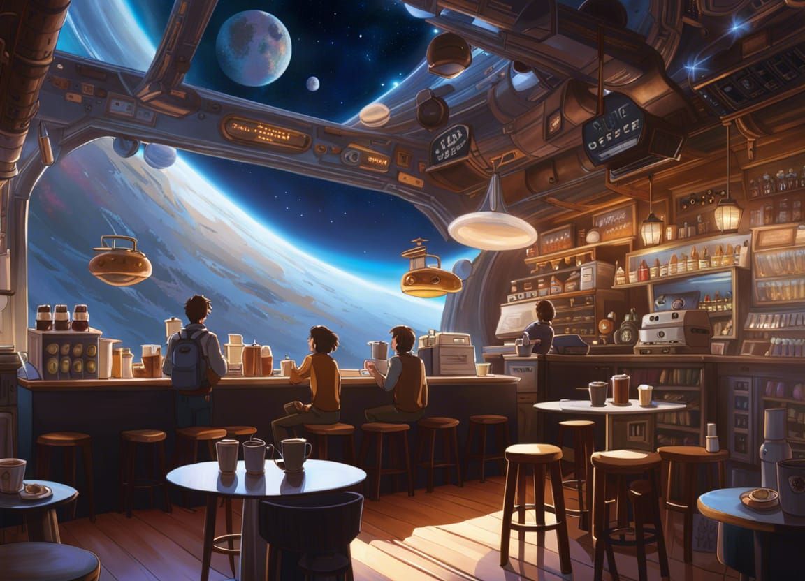 Maby I should start a coffee shop in space - AI Generated Artwork ...