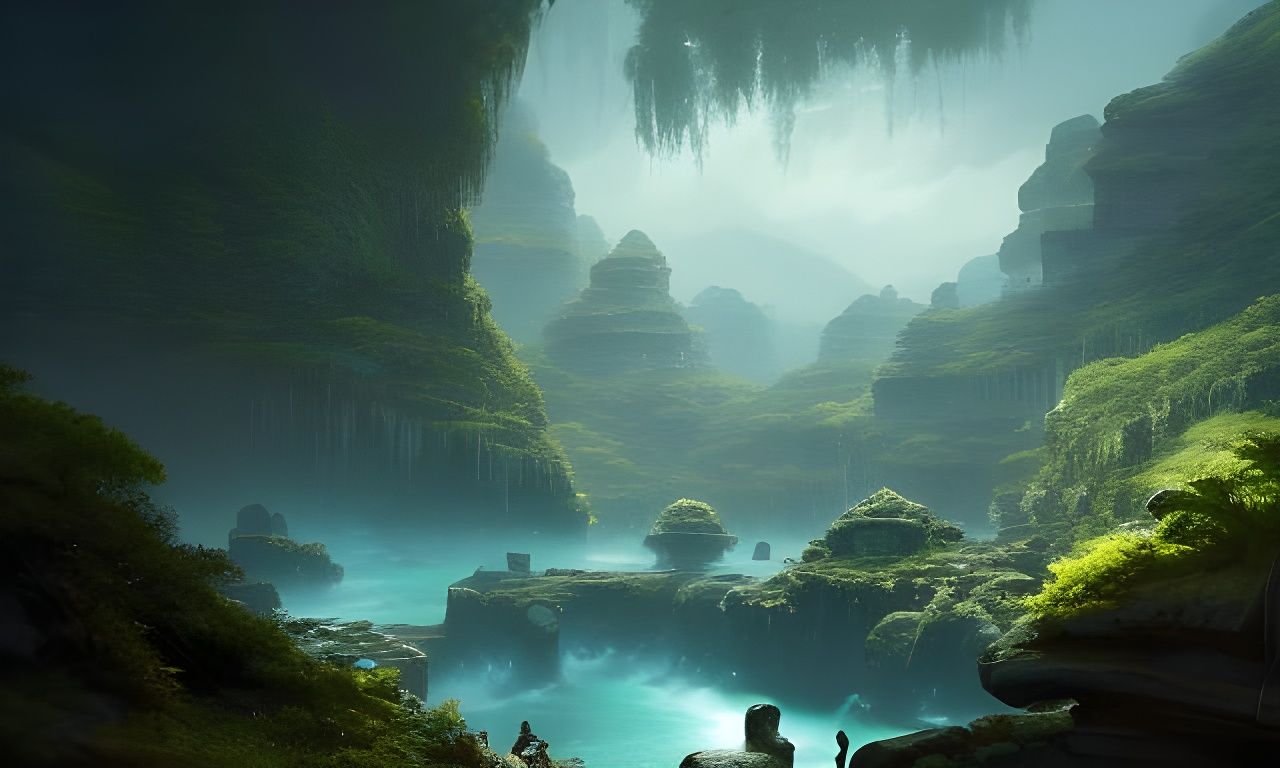 Shimmering Pools - AI Generated Artwork - NightCafe Creator