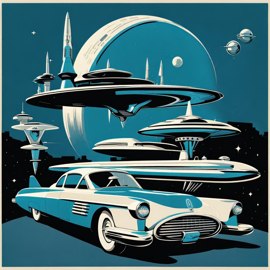 Retrofuturist Home - AI Generated Artwork - NightCafe Creator