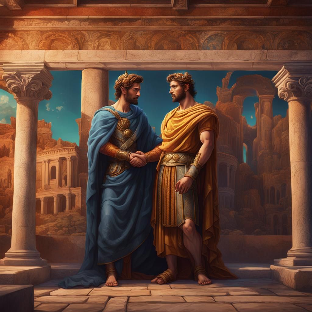 Roman senators connecting - AI Generated Artwork - NightCafe Creator