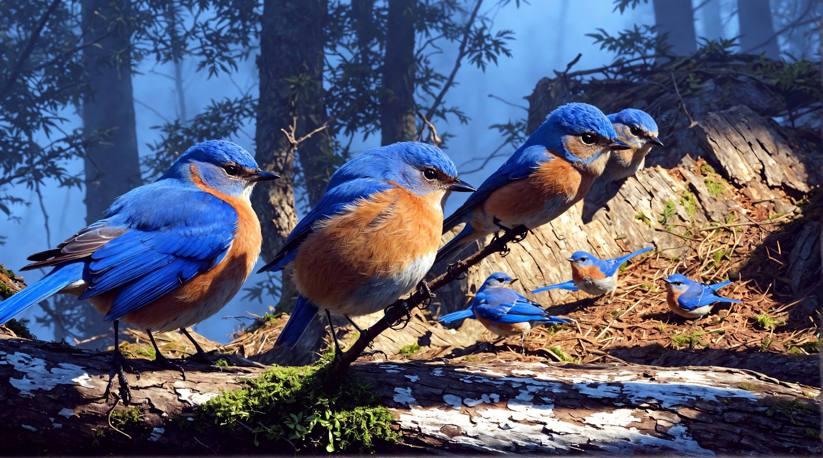 Bluebirds 8K By Bruno Liljefors, Asher Brown Durand - AI Generated ...