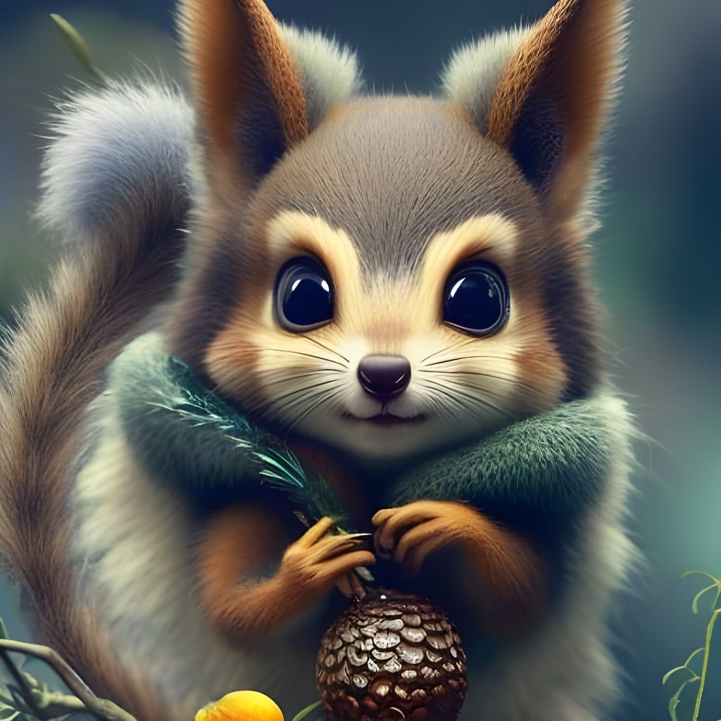 Fantasy Forest Squirrel - AI Generated Artwork - NightCafe Creator