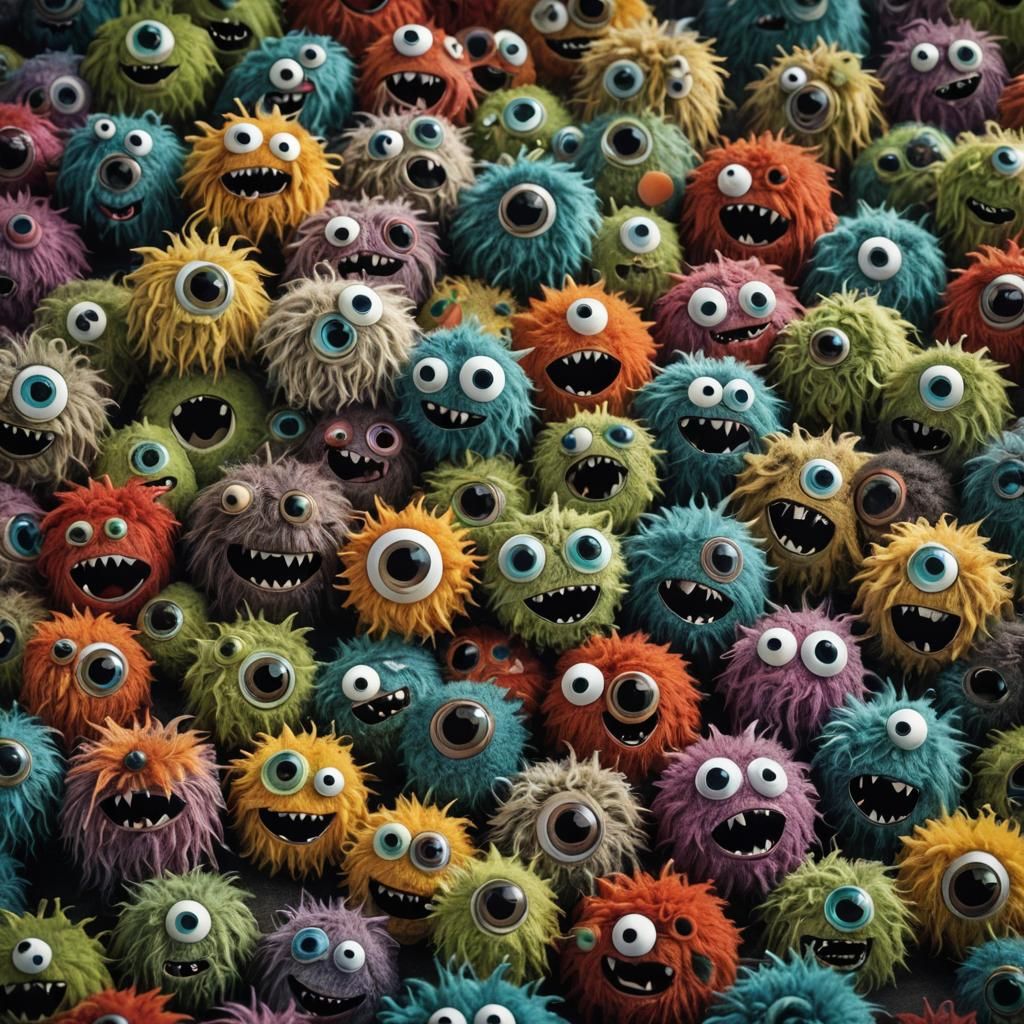 Googly Eyed Monsters - AI Generated Artwork - NightCafe Creator