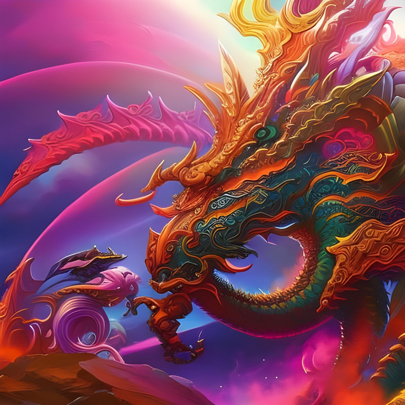 Gotja, the psychedelic-god-dragon - AI Generated Artwork - NightCafe ...