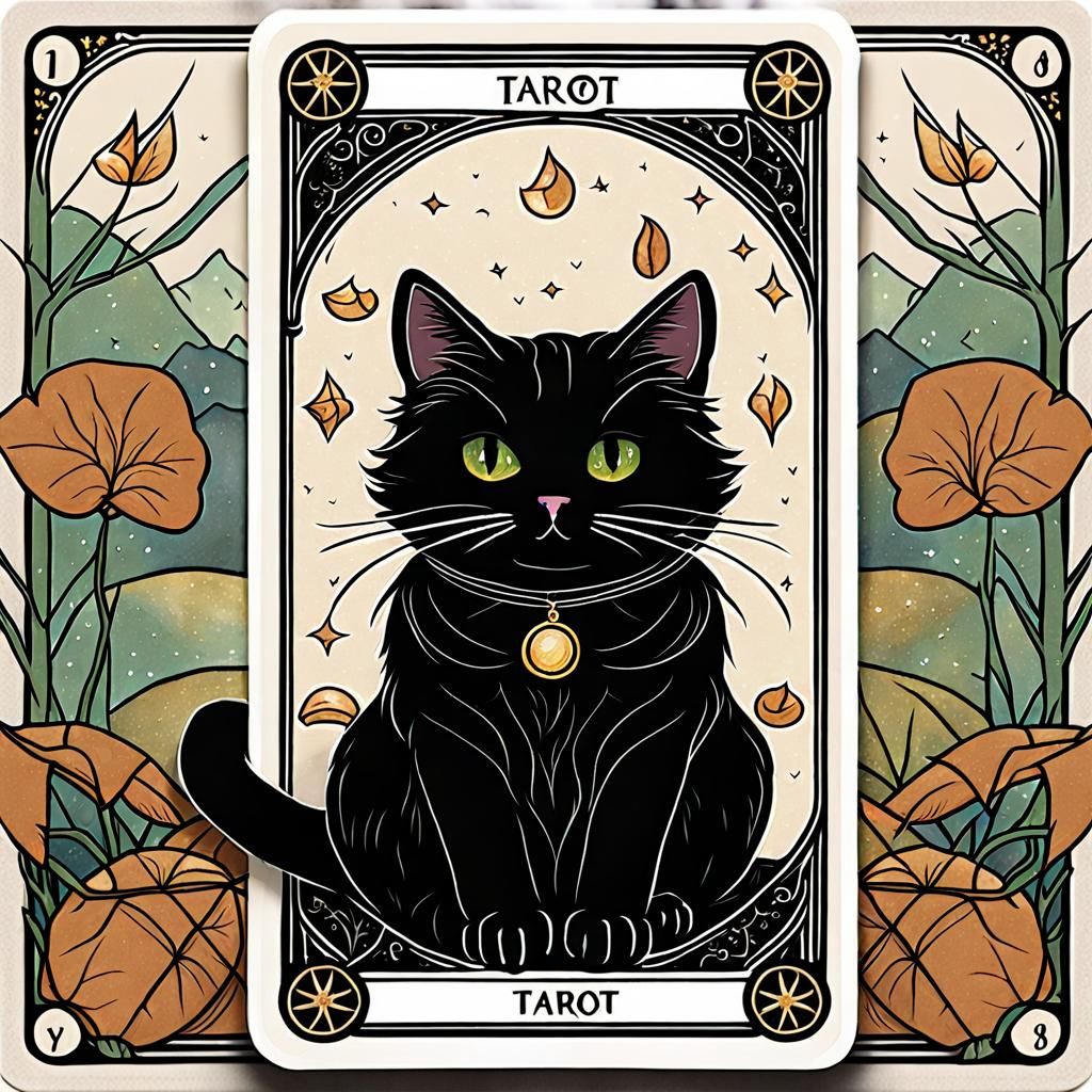 adorable cat themed Tarot cards - AI Generated Artwork - NightCafe Creator