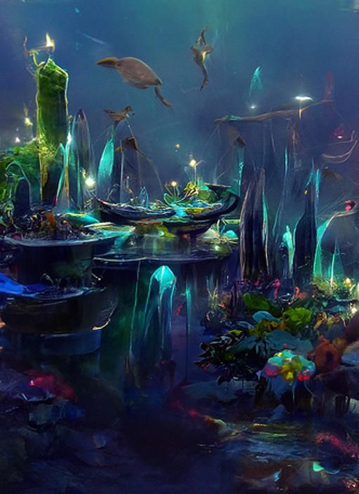 Beautiful fantasy luminous water world aquarium by Alayna Danner Dang ...