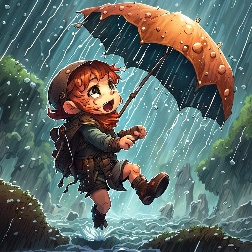 Enjoying the rain - AI Generated Artwork - NightCafe Creator