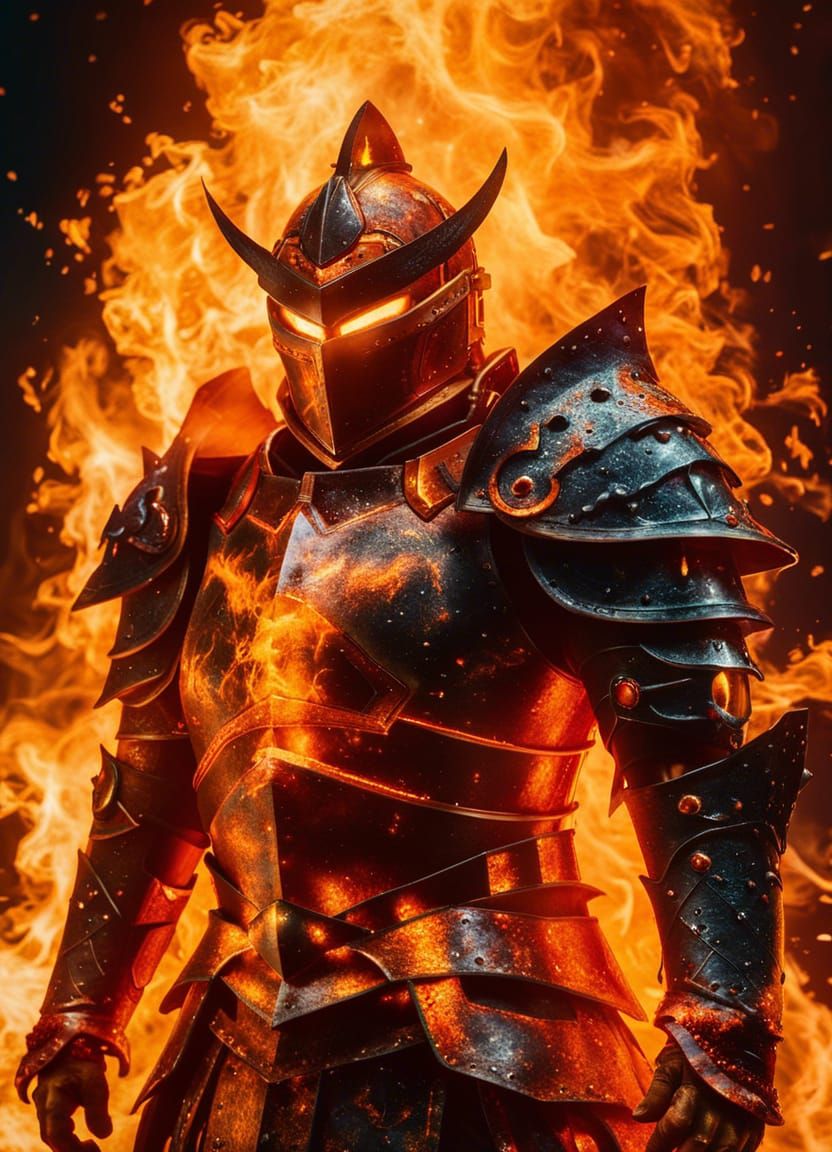 Fiery Knight - AI Generated Artwork - NightCafe Creator