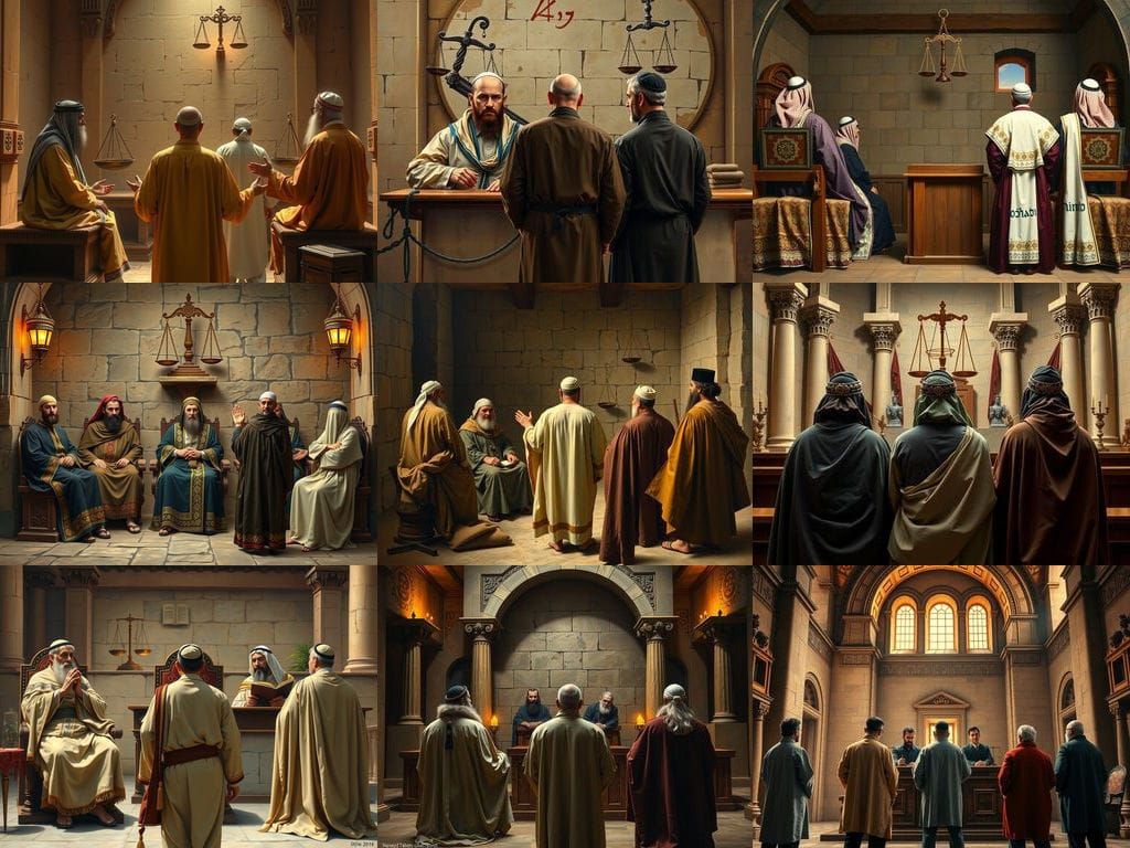Ancient Jewish Judges in a Traditional Court - AI Art
