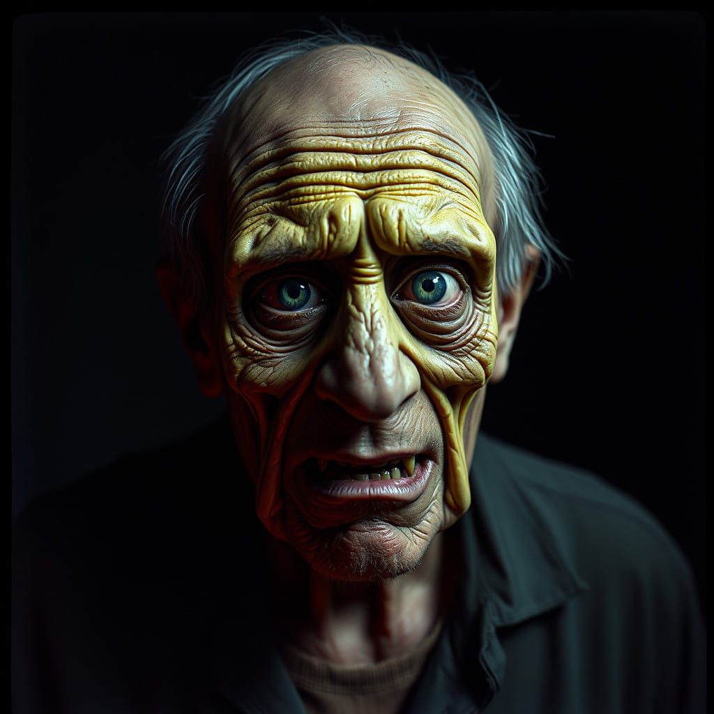 An old man, spongebob emerges horrifying