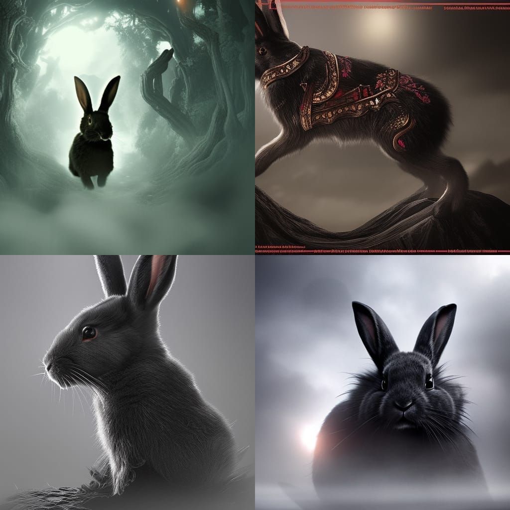 Black rabbit - AI Generated Artwork - NightCafe Creator