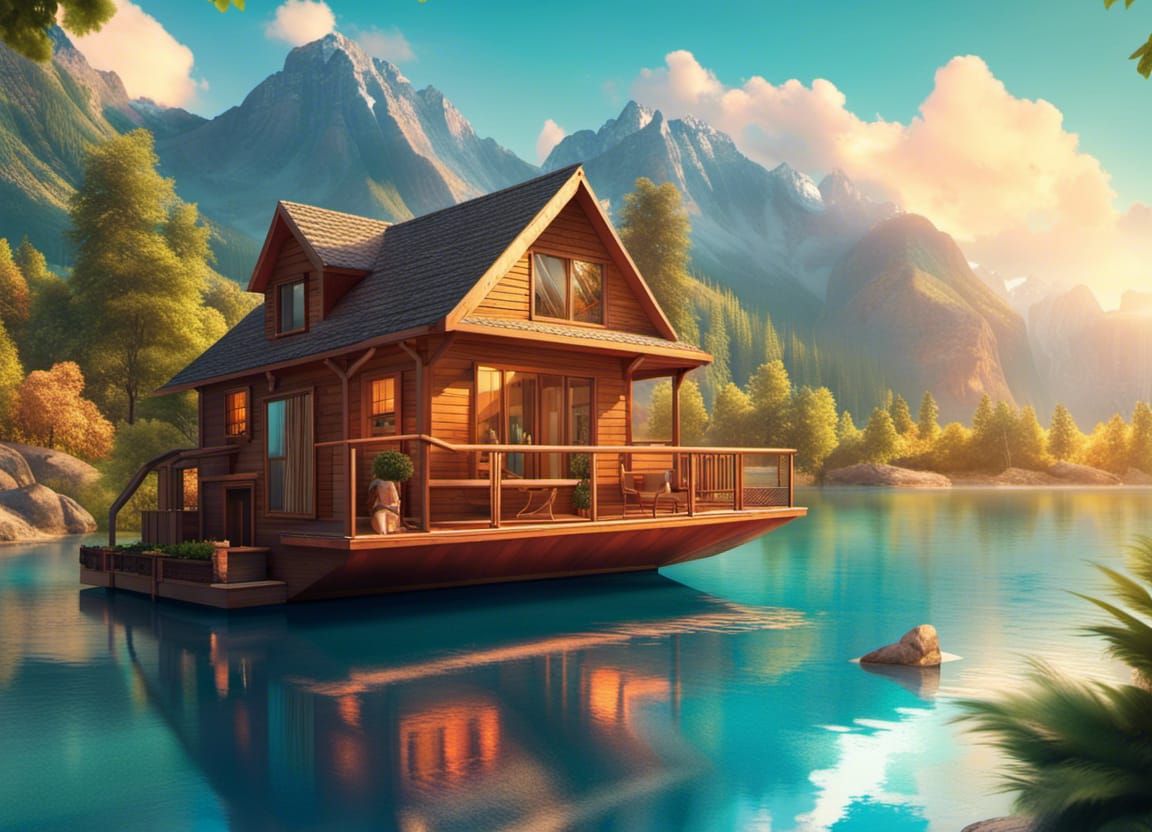 Amazing Boathouse 6 - AI Generated Artwork - NightCafe Creator