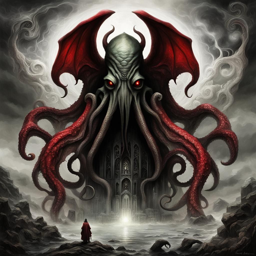 CTHULHU THE SHABBY RED SILVER BLACK WOMAN/FEMALE CREATURE - AI ...