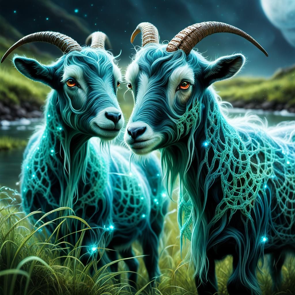 Fiber goats - AI Generated Artwork - NightCafe Creator