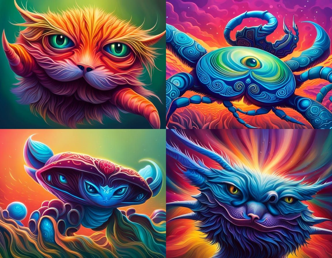 CRABCAT crab cat, Hyperrealistic, splash art, concept art, mid shot ...