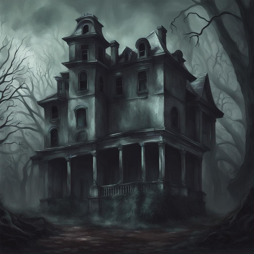 Create an intensely unsettling horror digital painting featuring ...