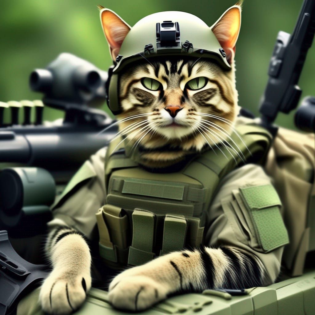 Soldier Cat - AI Generated Artwork - NightCafe Creator