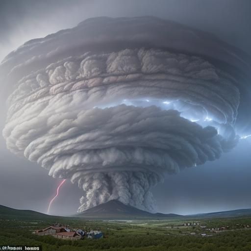 2 people waiting and anticipating the arrival of a large supercell ...
