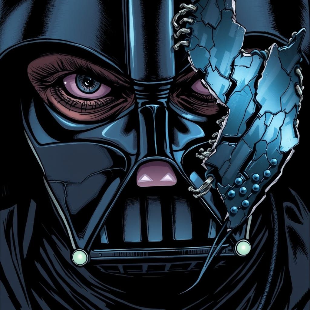 Darth Vader's Haggard Face Revealed in Close-Up - AI Art