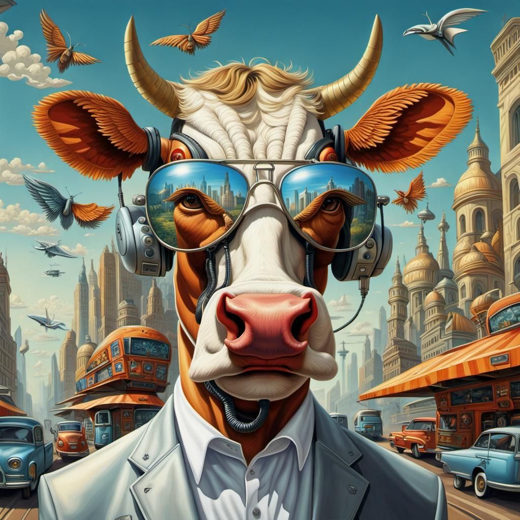 Cooool Cow - AI Generated Artwork - NightCafe Creator
