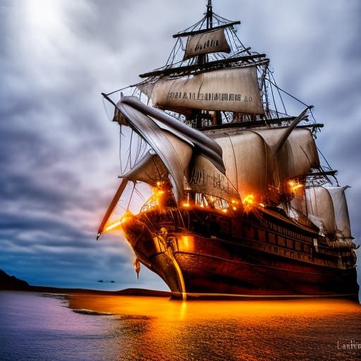 Nightmare Pirate ship - AI Generated Artwork - NightCafe Creator