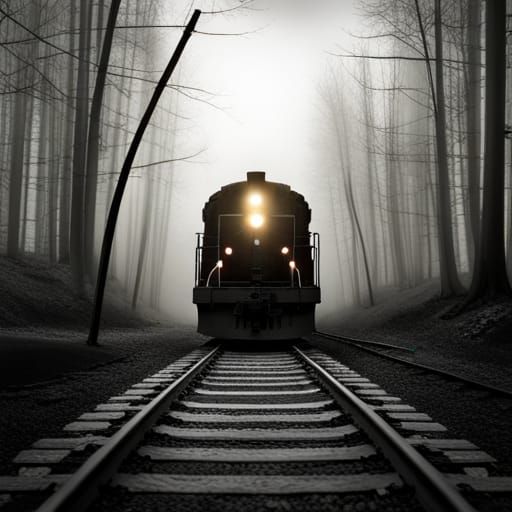 ghost train - AI Generated Artwork - NightCafe Creator