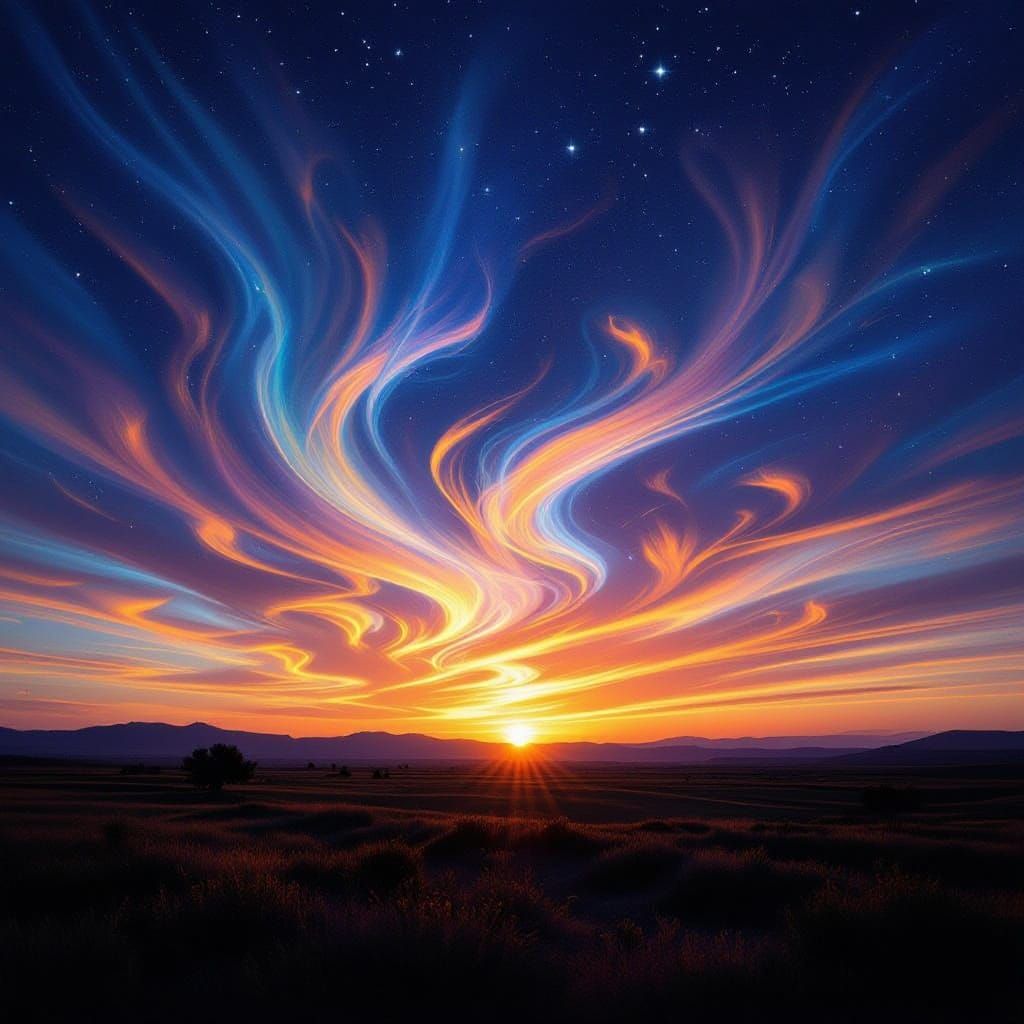 Ethereal Solar Wind Displays in Vibrant Colors - AI Art