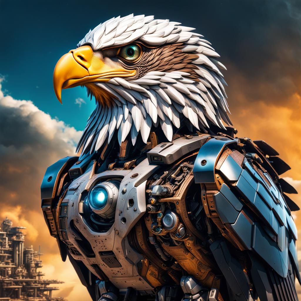 Cyber eagle - AI Generated Artwork - NightCafe Creator