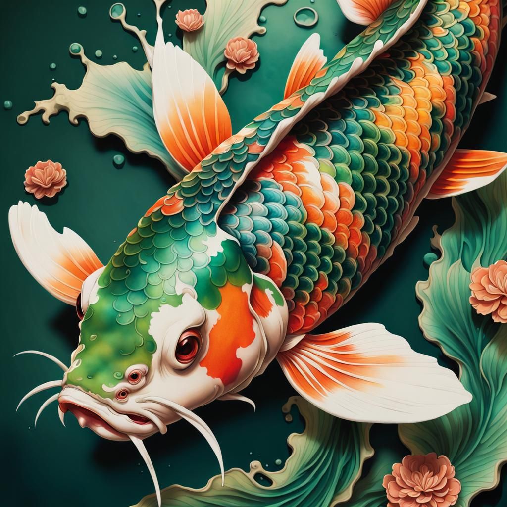 A Nishikigoi koi fish - AI Generated Artwork - NightCafe Creator