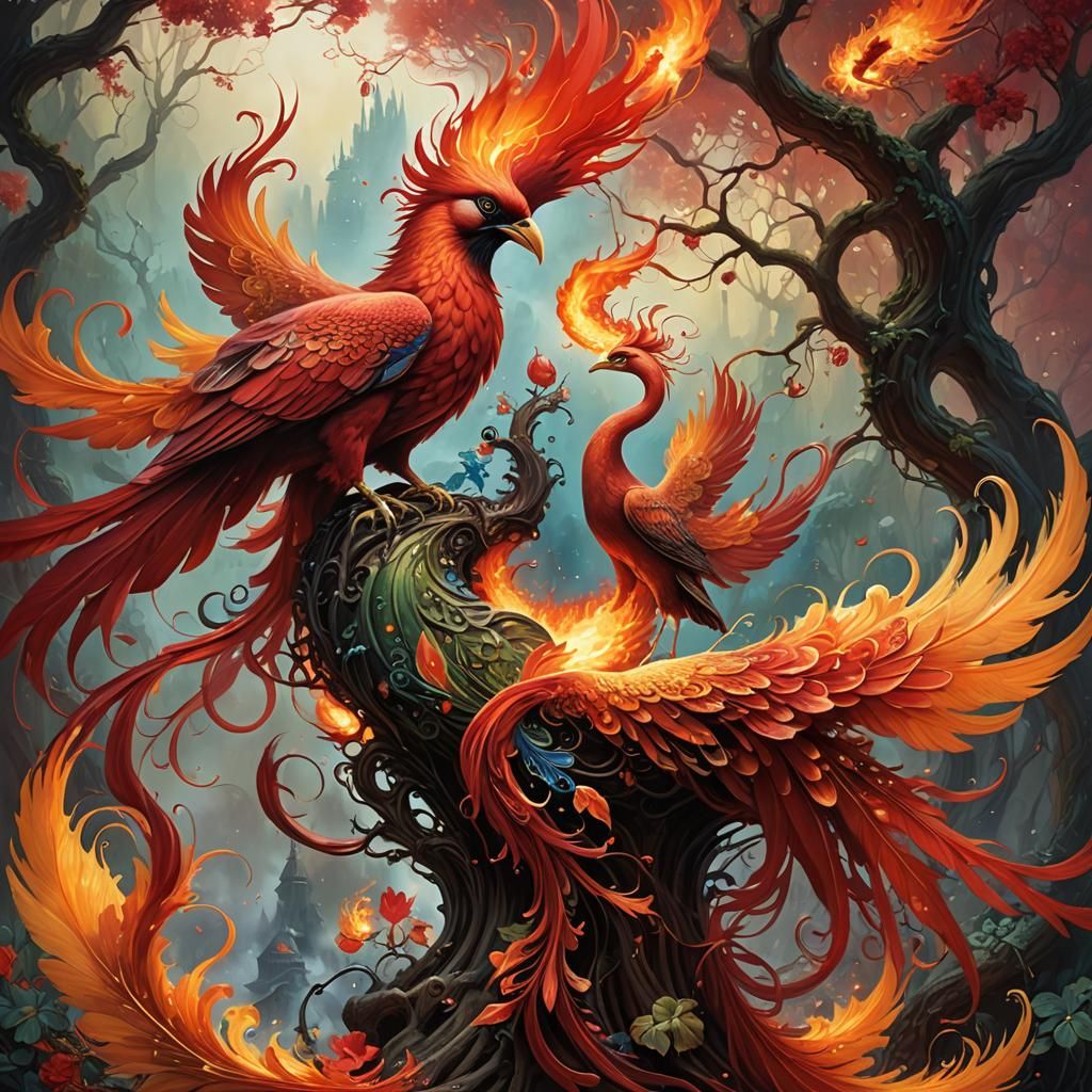 Birth of Phoenix - AI Generated Artwork - NightCafe Creator