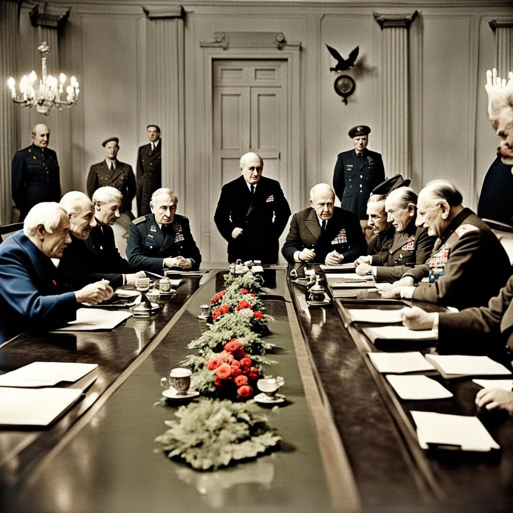 Yalta Conference colorized - AI Generated Artwork - NightCafe Creator