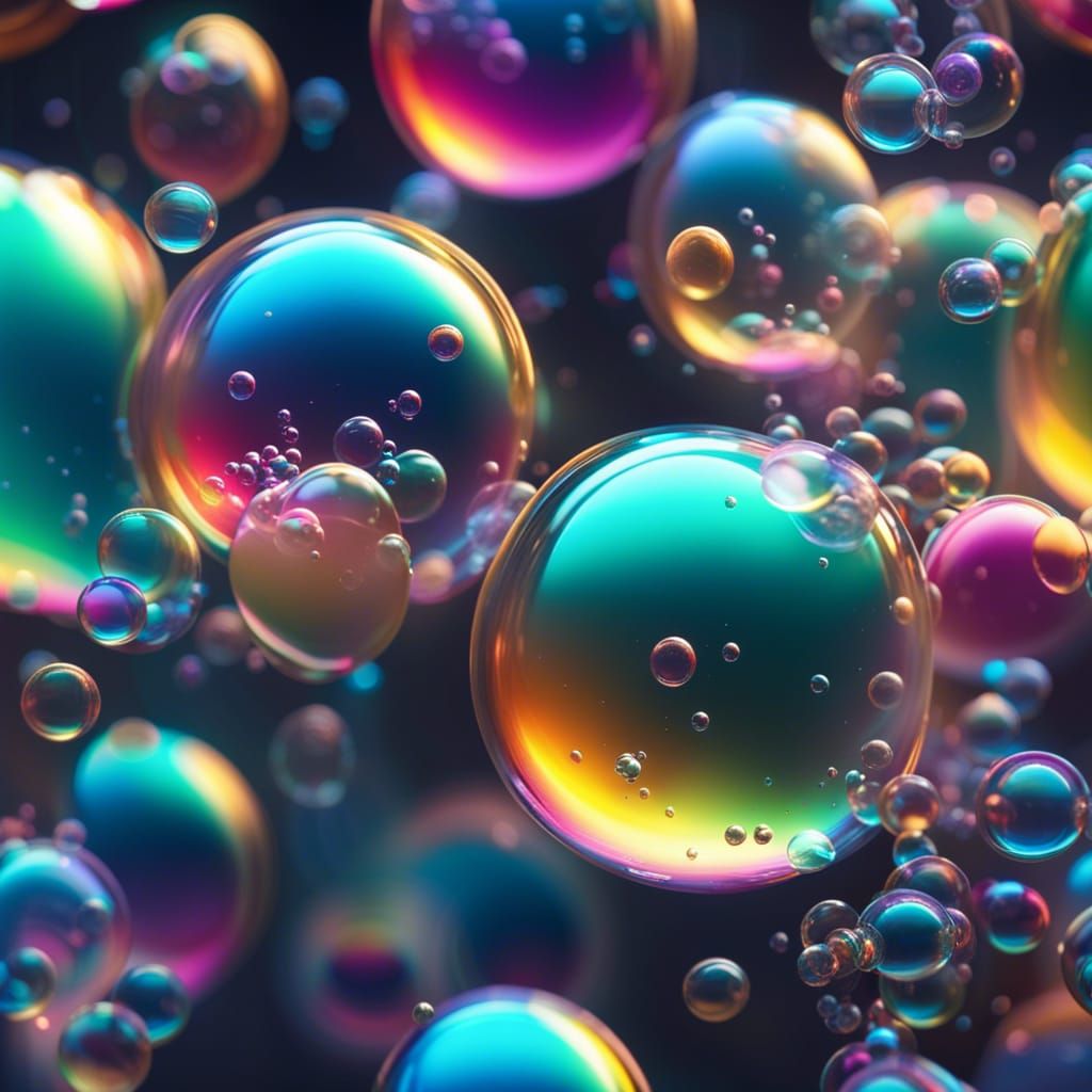 Colorful soap bubbles Epic cinematic brilliant stunning intricate ...