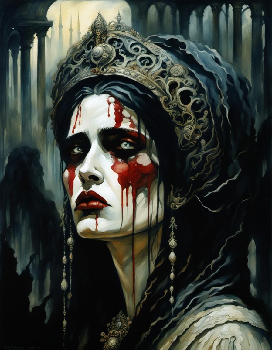 Neoclassical weeping blood Gerald Brom deep color academic art art Brut ...