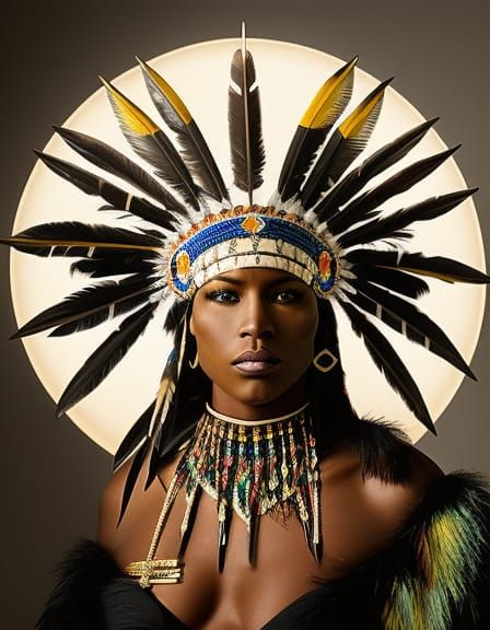 An indigenous copper colored American Indian - AI Generated Artwork ...