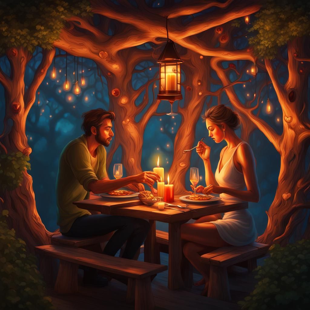 Treehouse Dinner - AI Generated Artwork - NightCafe Creator